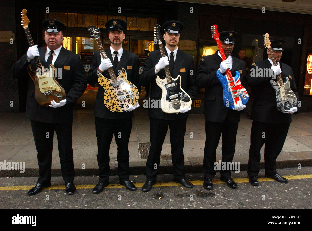 Legendary guitars at Harrods - London Stock Photo - Alamy