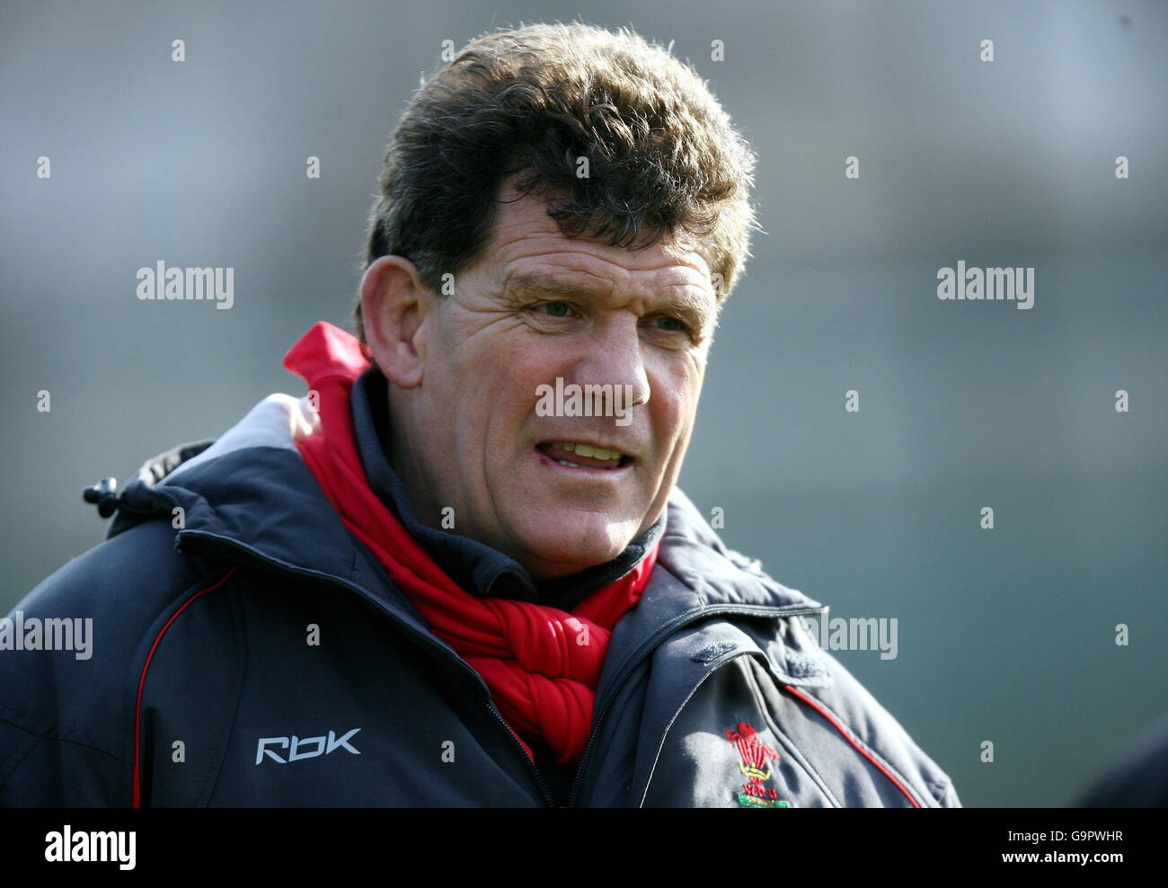 Coach Gareth Jenkins during a training session at the Welsh Institute ...
