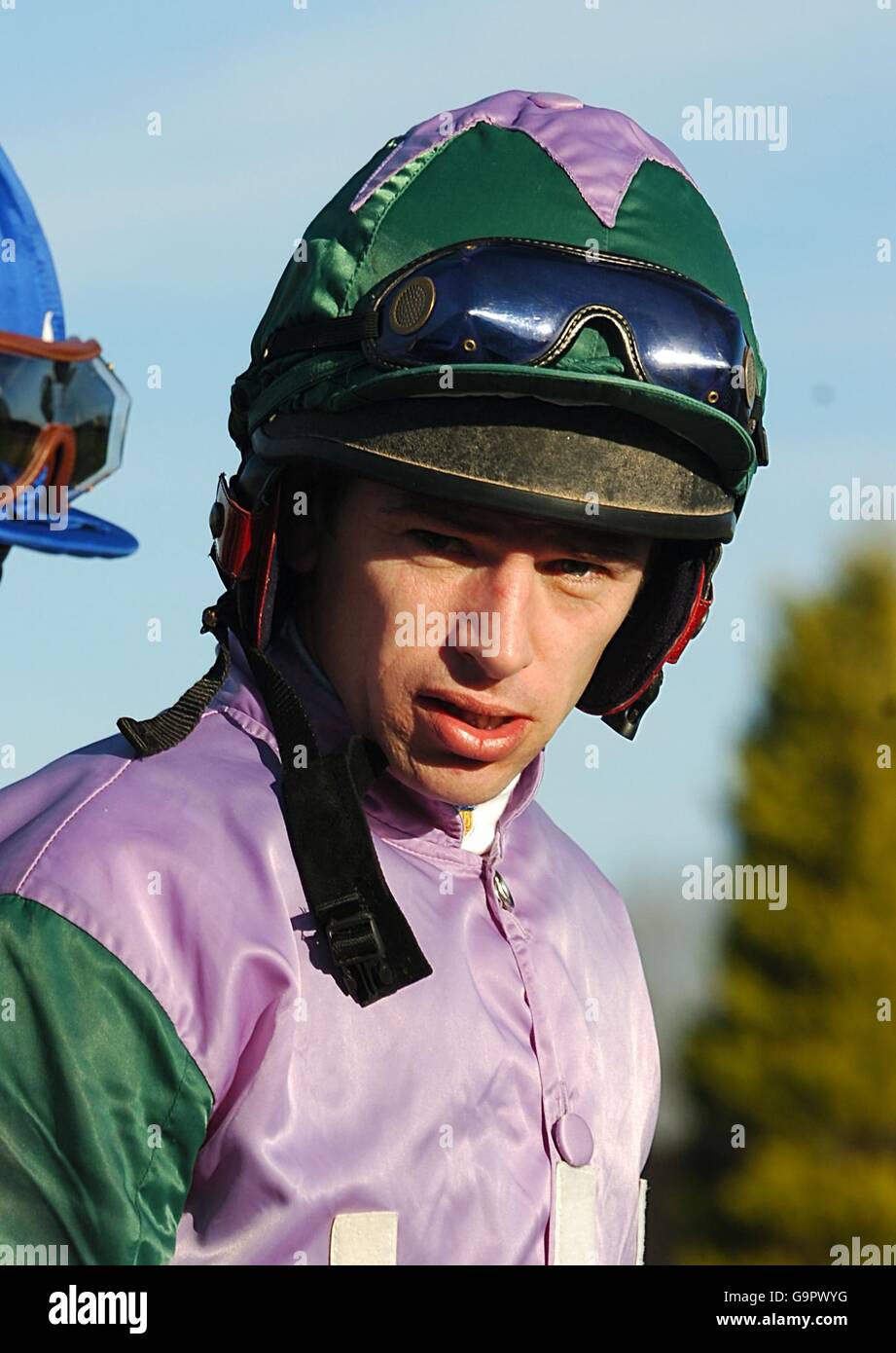 Jockey brett doyle riding in go pontins classified stakes hi-res stock ...