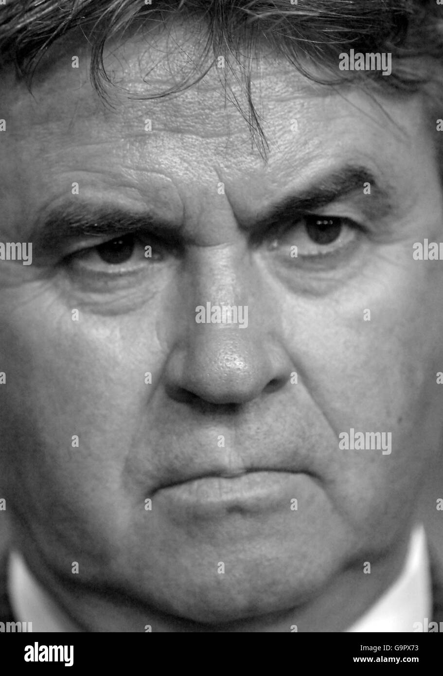 Football international friendly netherlands Black and White Stock ...