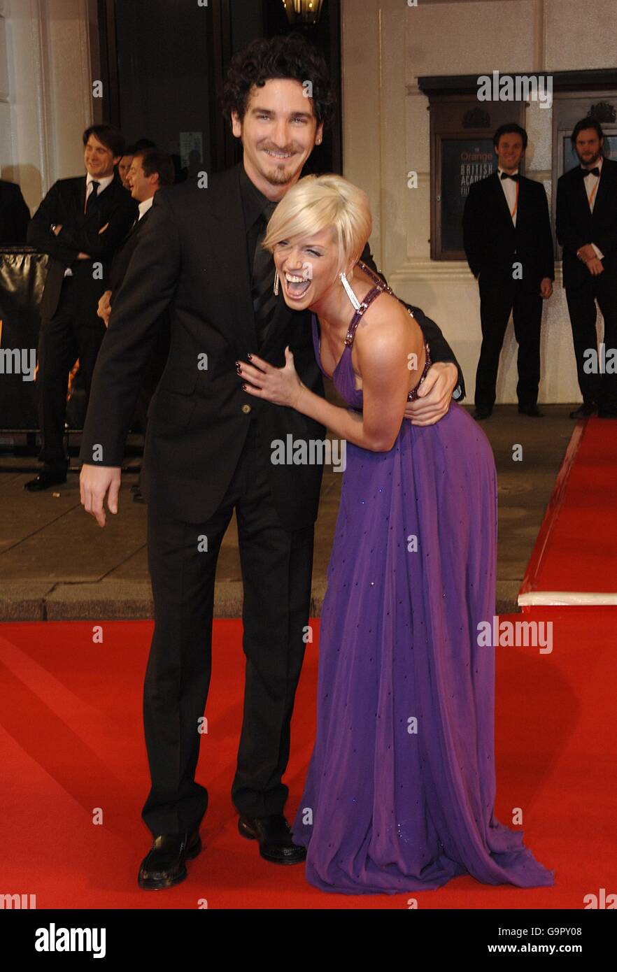 Sarah Harding and Joe Mott arrive for the 2007 Orange British Academy ...
