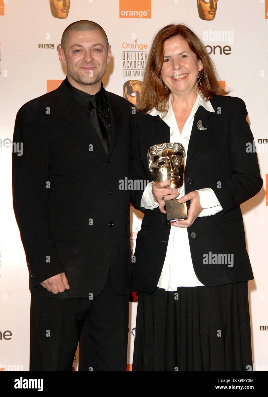 Andy Serkis and Lala Huerte with her award for Costume Design received ...