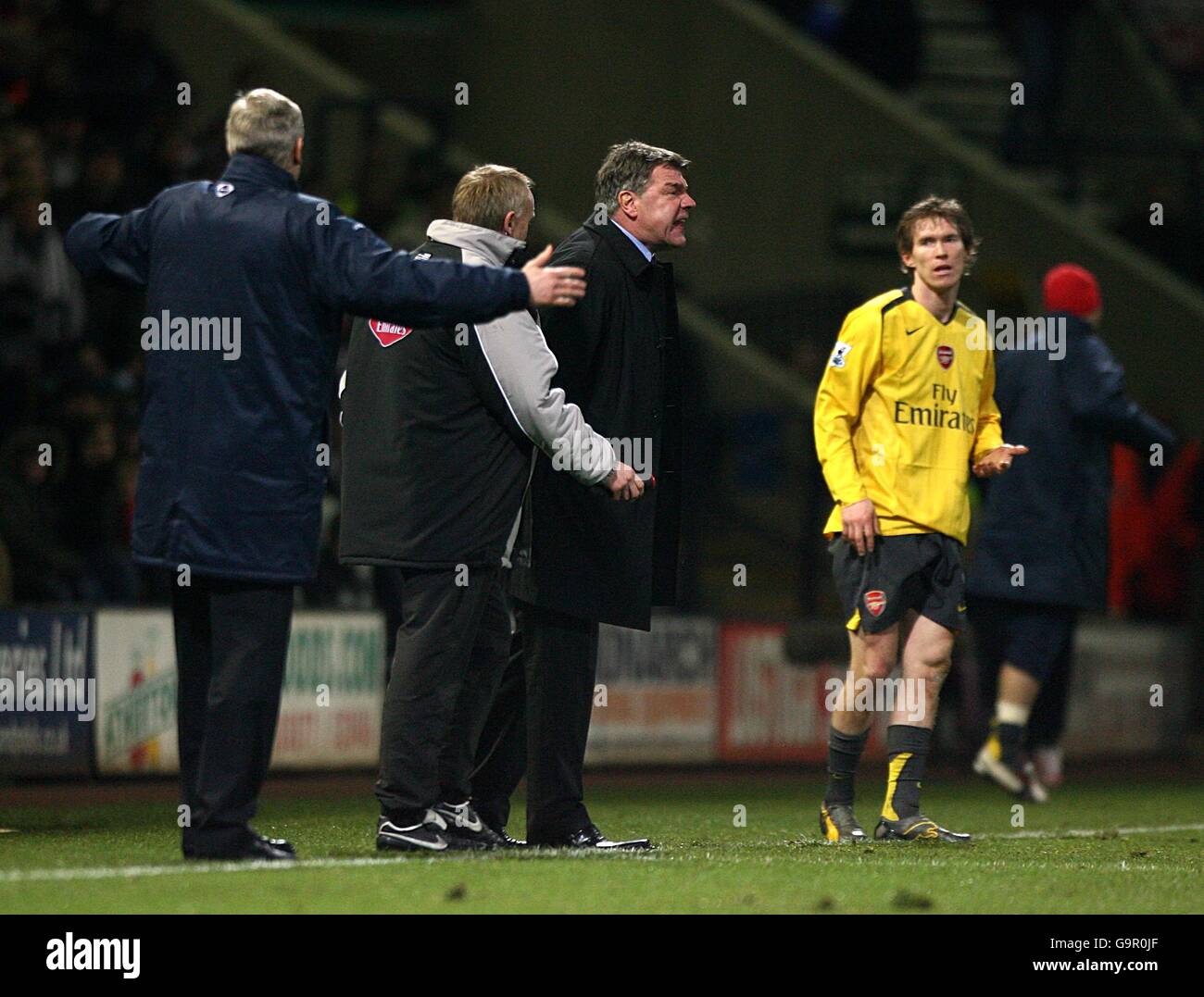 Bolton Wanderers manager Sam Allardyce shows his frustration on the ...
