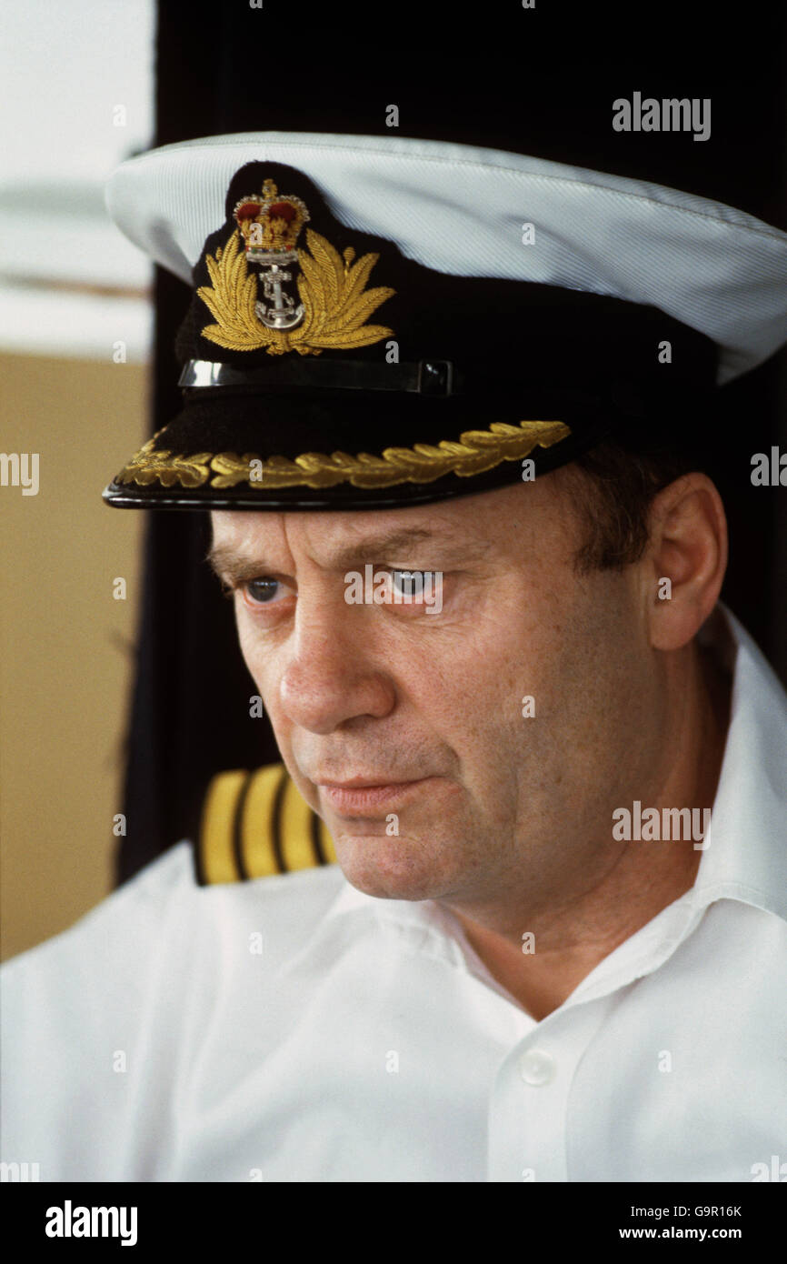 Captain Jeremy Black of the Invincible, on the bridge of the ship Stock ...