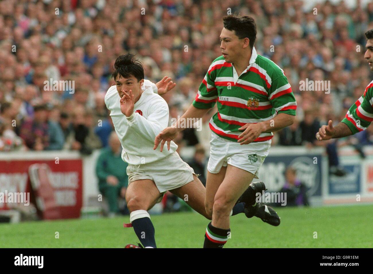 Rory underwood leicester tigers tackles brother tony england hi-res ...