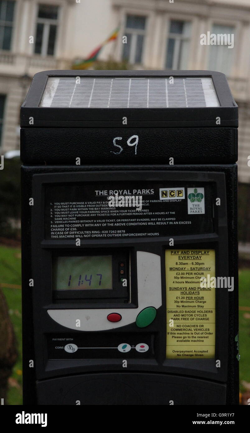 A solar-powered pay and display ticket machine in London's ...