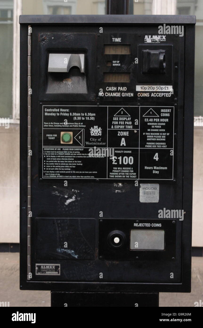 Pay display ticket dispenser in the victoria area of london hi-res ...