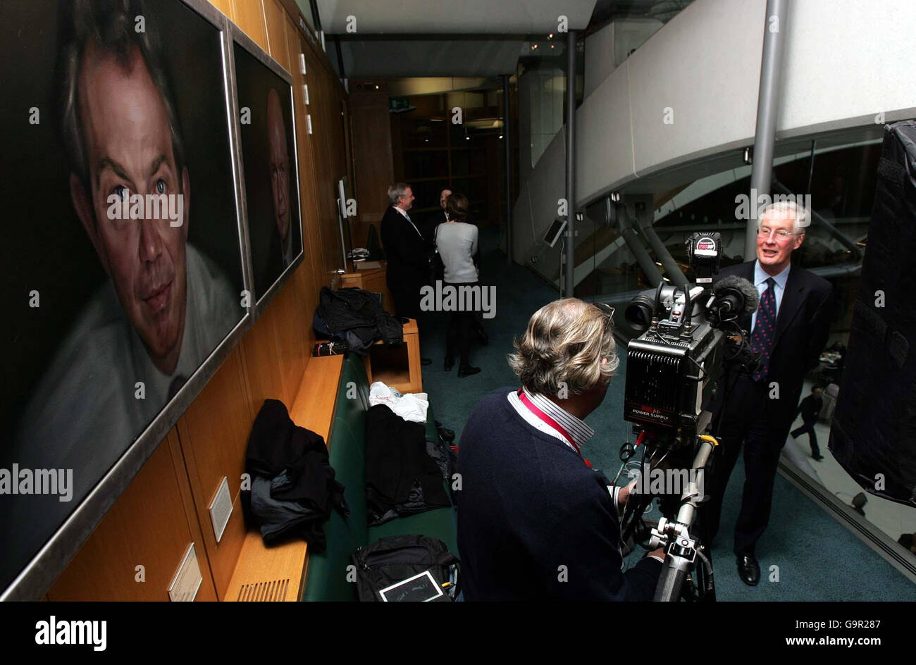 Former environment minister Michael Meacher speaks to the media at ...