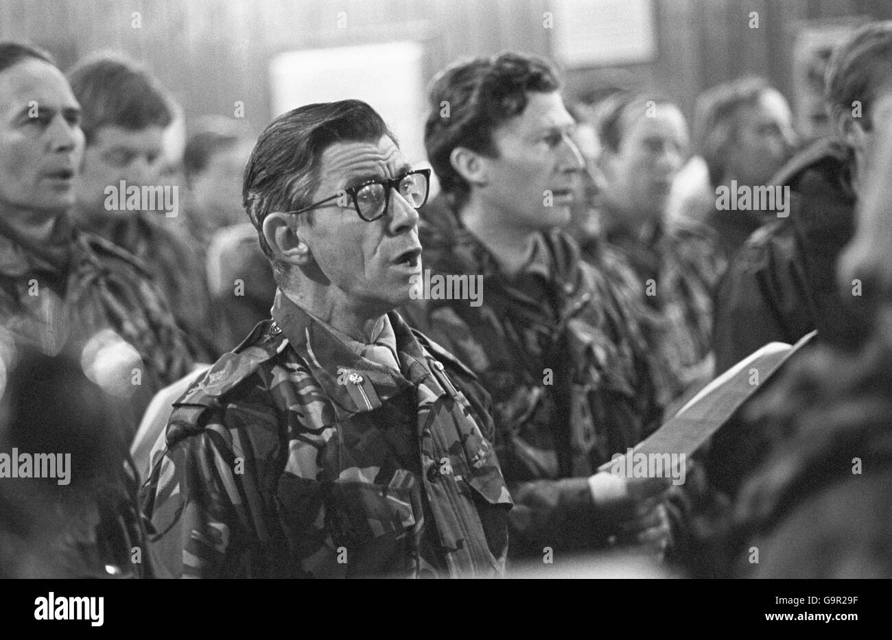 Land Forces Commander Major-General Jeremy Moore, attends a memorial ...