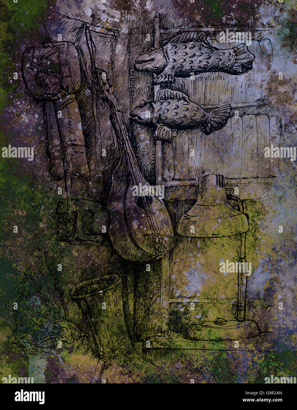 Old fishing instruments hi-res stock photography and images - Alamy