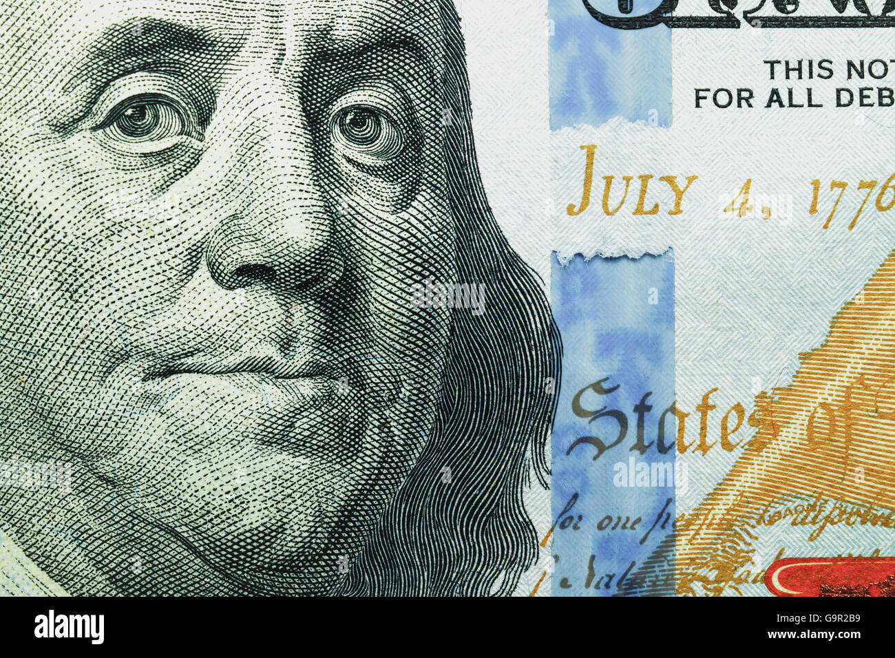 Macro shot of a 100 dollar Stock Photo - Alamy