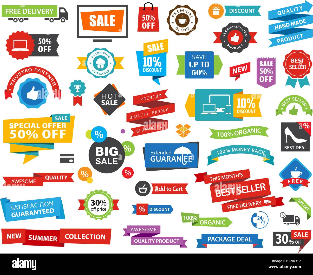 This image is a vector file representing a Tag Label Sticker Banner Vector collection set Stock ...