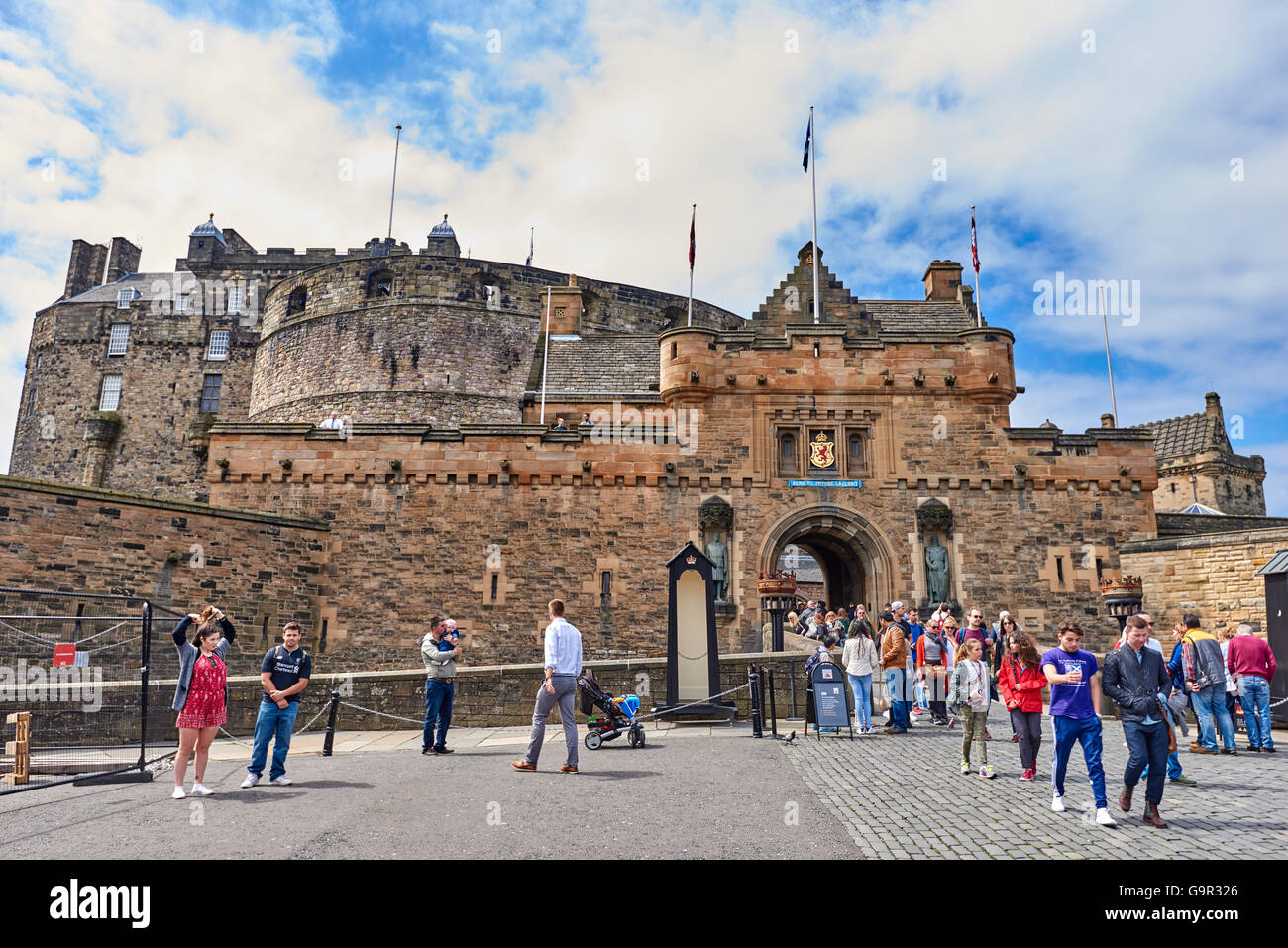 Edinburgh Castle is a historic fortress, which dominates the skyline of ...