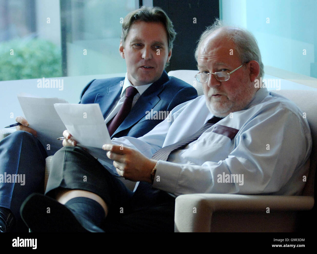 Formers cabinet ministers Charles Clarke (right) and Alan Milburn at ...
