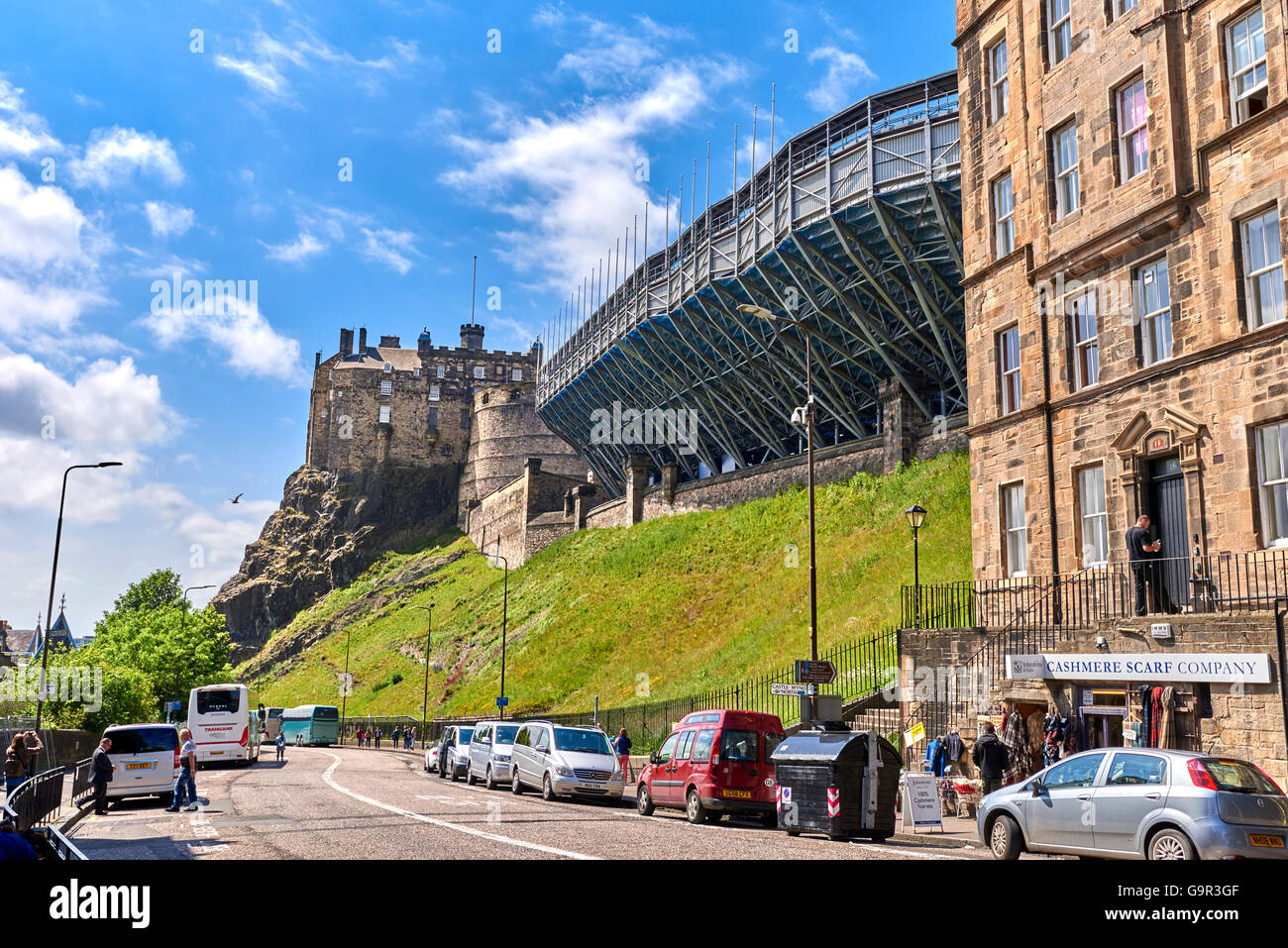 Edinburgh Castle is a historic fortress, which dominates the skyline of ...