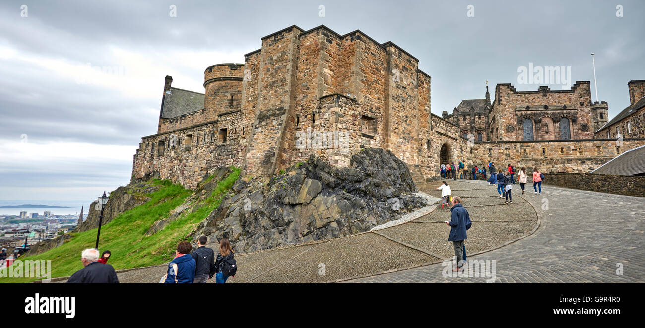 Edinburgh Castle is a historic fortress, which dominates the skyline of ...