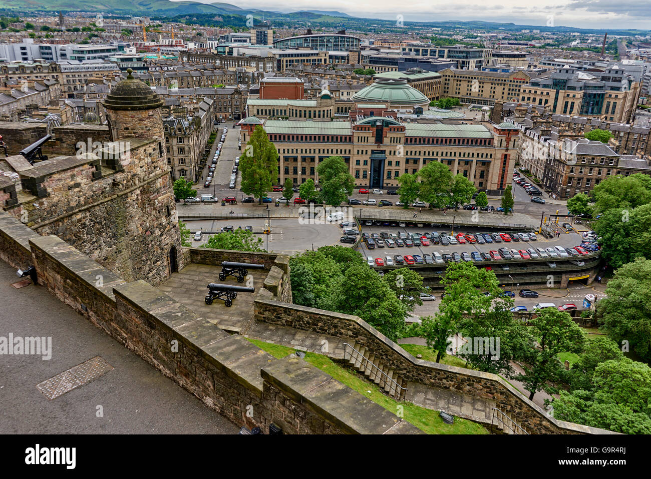 Edinburgh Castle is a historic fortress, which dominates the skyline of ...