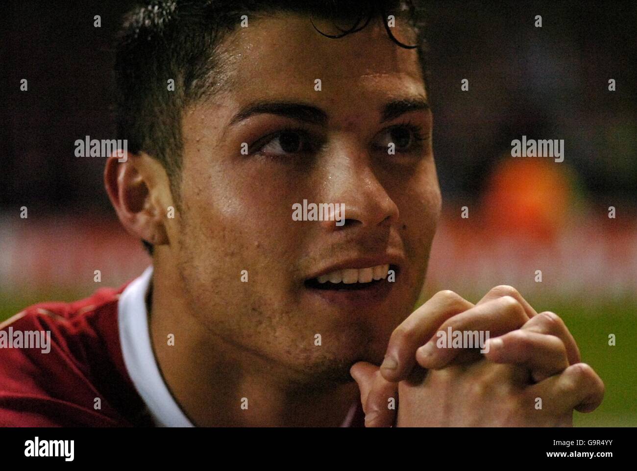Manchester United's Cristiano Ronaldo celebrates his cross for Henrik ...