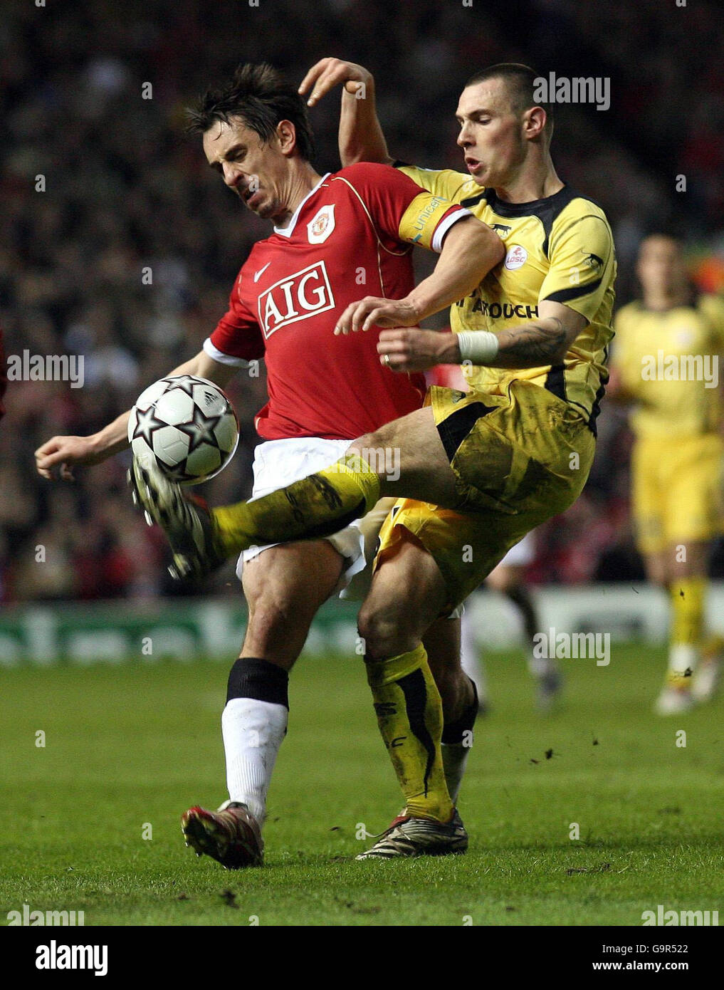 Sport football ball action tackling gary neville hi-res stock ...
