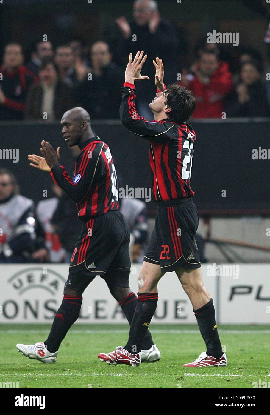 Ac milans kaka celebrates scoring his sides second goal hi-res stock ...