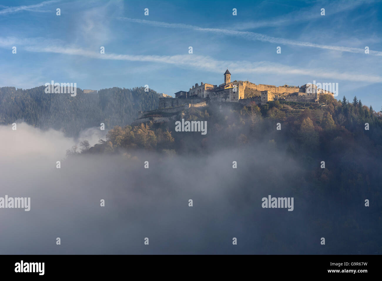 Landskron castle morning fog hi-res stock photography and images - Alamy