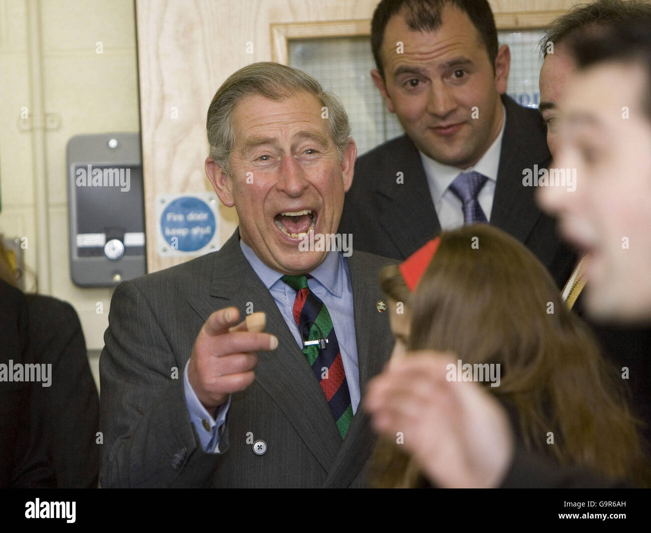 The Prince of Wales in the science lab for hydrogen experiment during ...