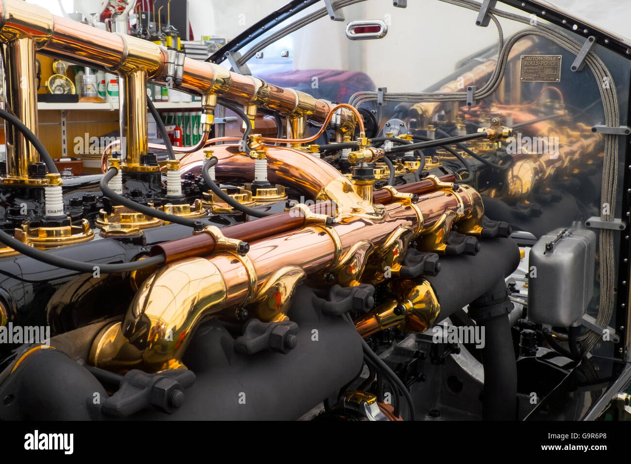Close Up View of a partially restored Rolls Royce Engine Stock Photo ...