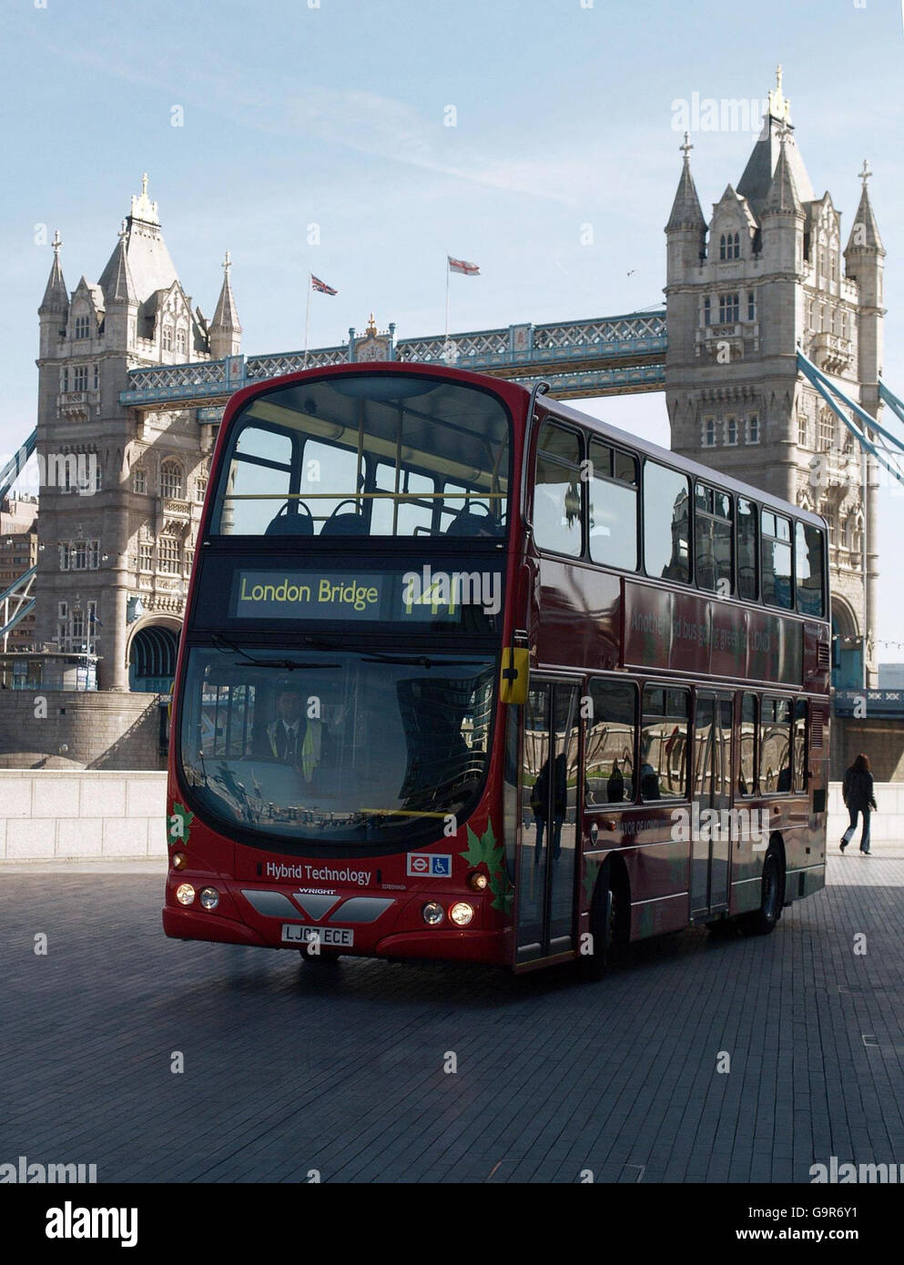 New 'green' bus Stock Photo - Alamy