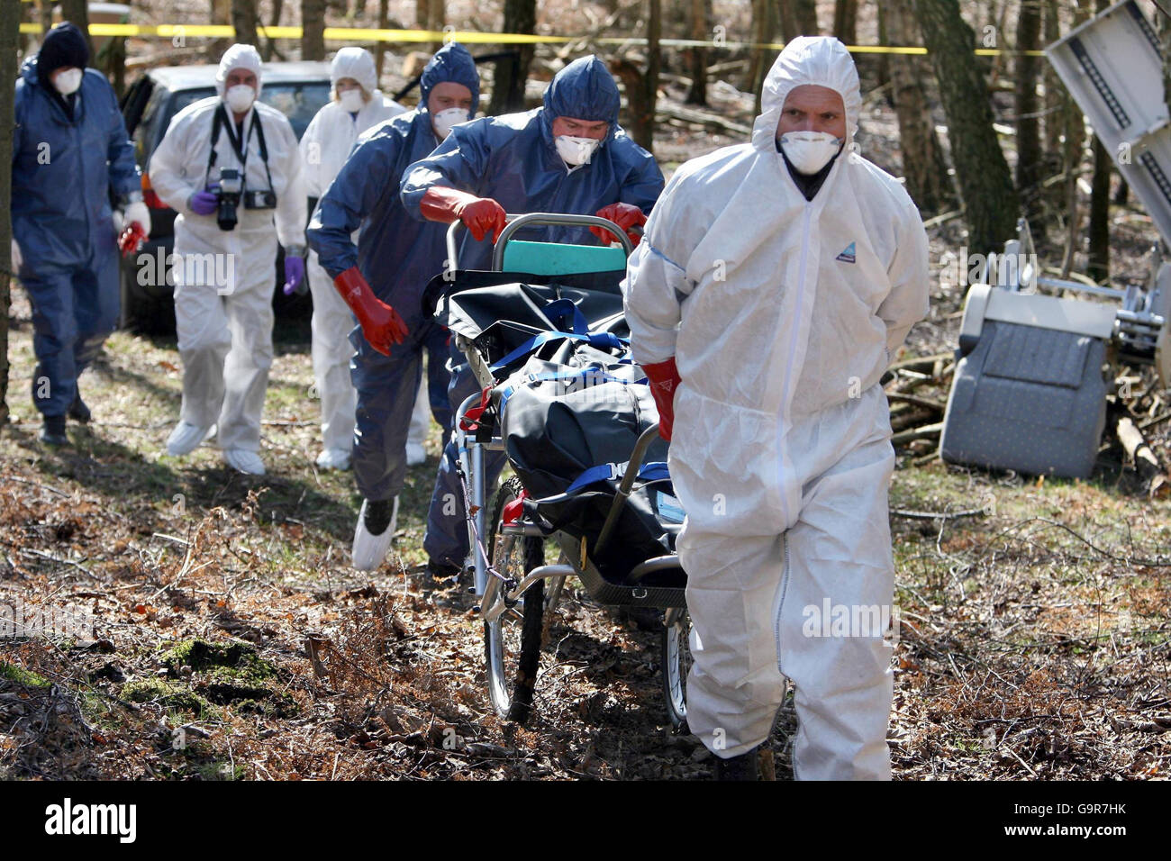 Police mass disaster recovery operation mock-up Stock Photo - Alamy