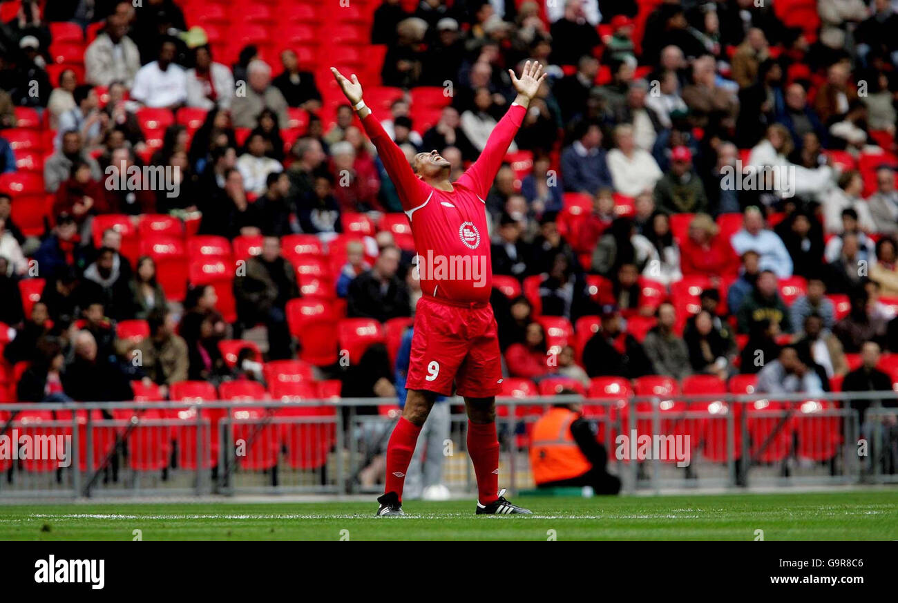 Former soccer star and now a BBC sports presenter, Mark Bright ...