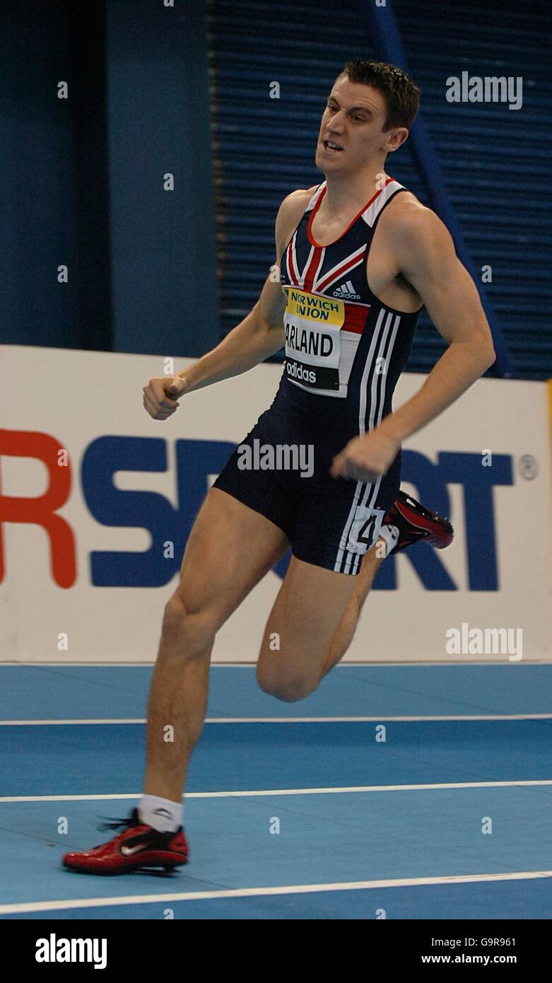 Dale garland competes in the mens 400 metres race hi-res stock ...