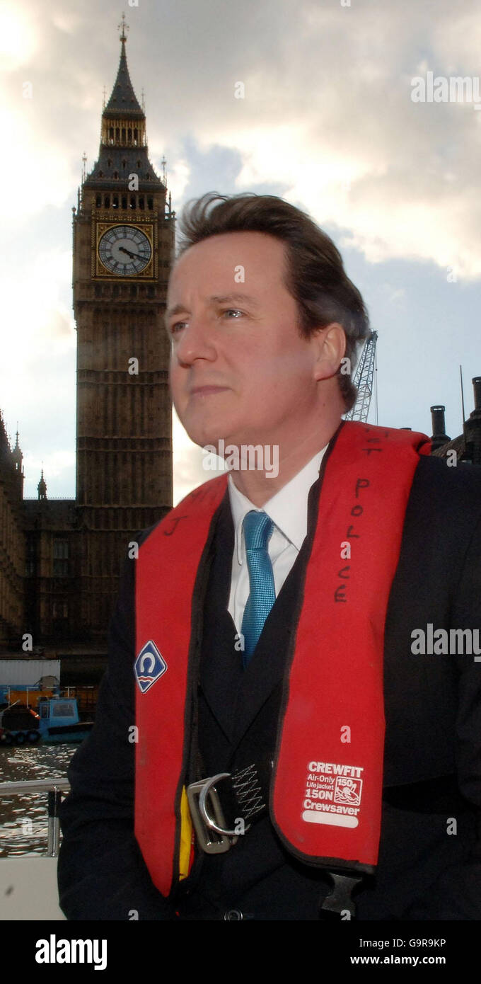 Conservative Leader David Cameron onboard the Patrick Colquhoun, a ...