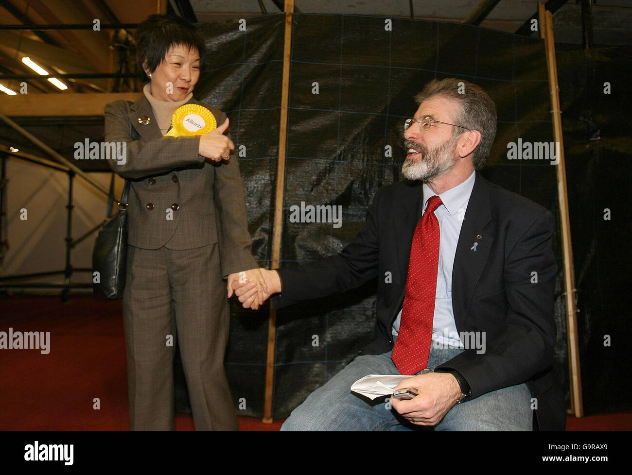 Gerry adams at the kings hall in belfast hi-res stock photography and ...