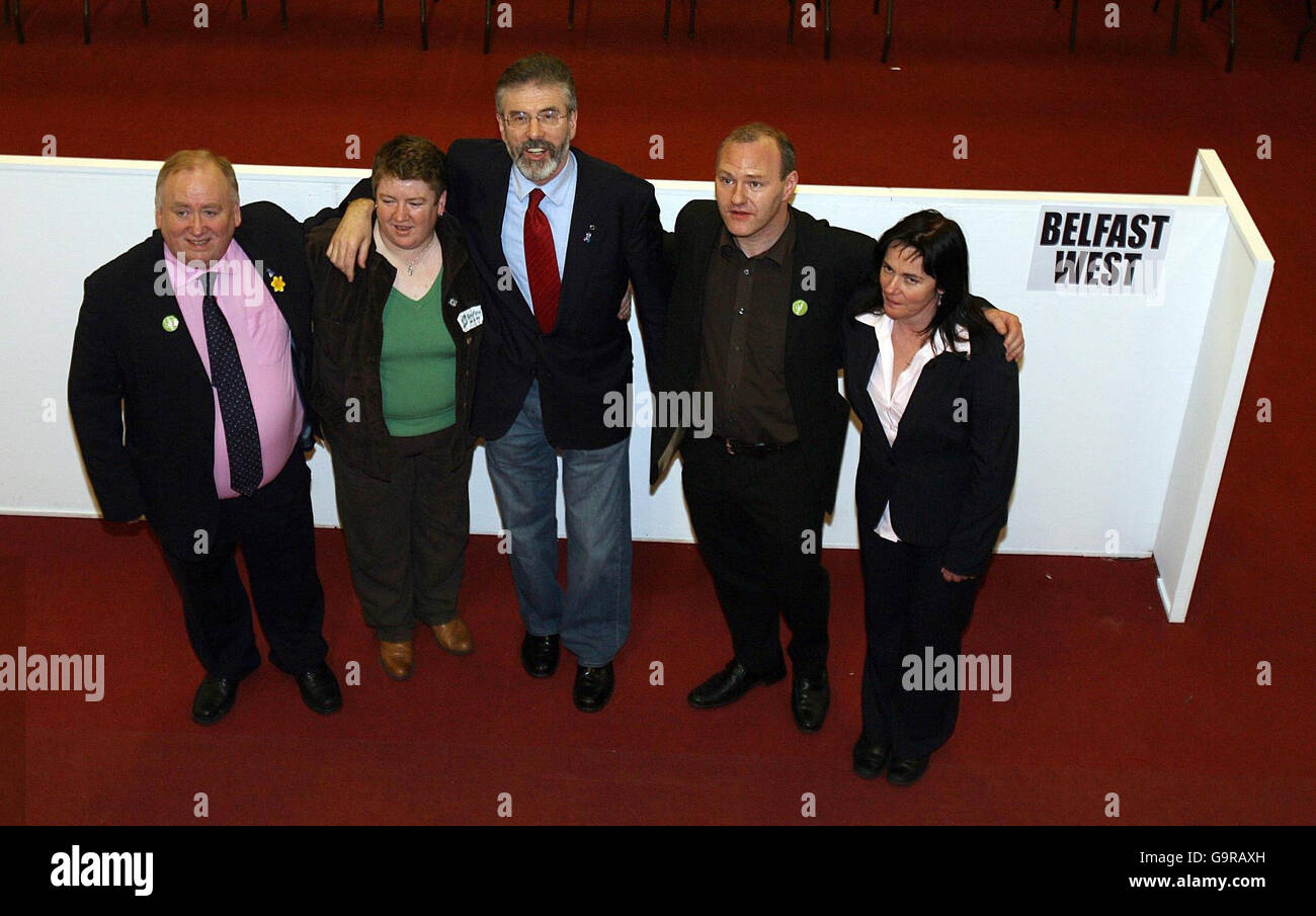The 5 winning Sinn Fein West Belfast Candidates (left to right), Fra ...
