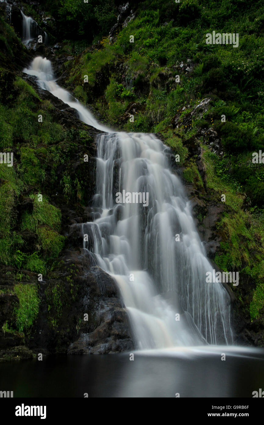 Assarancagh Waterfall, near Adara, County Donegal, Ireland ...