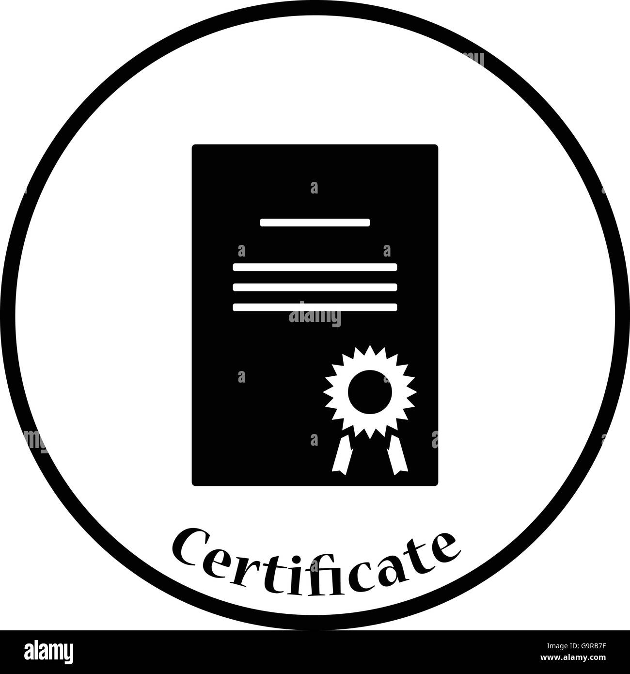 Icon of Diploma. Thin circle design. Vector illustration Stock Vector ...