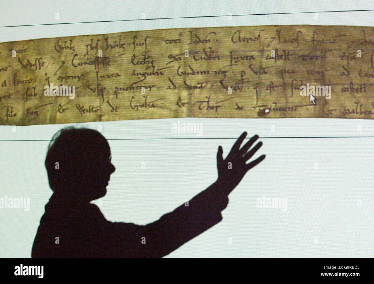 Head of Records David Brown looks at a projection of the 1127 King ...