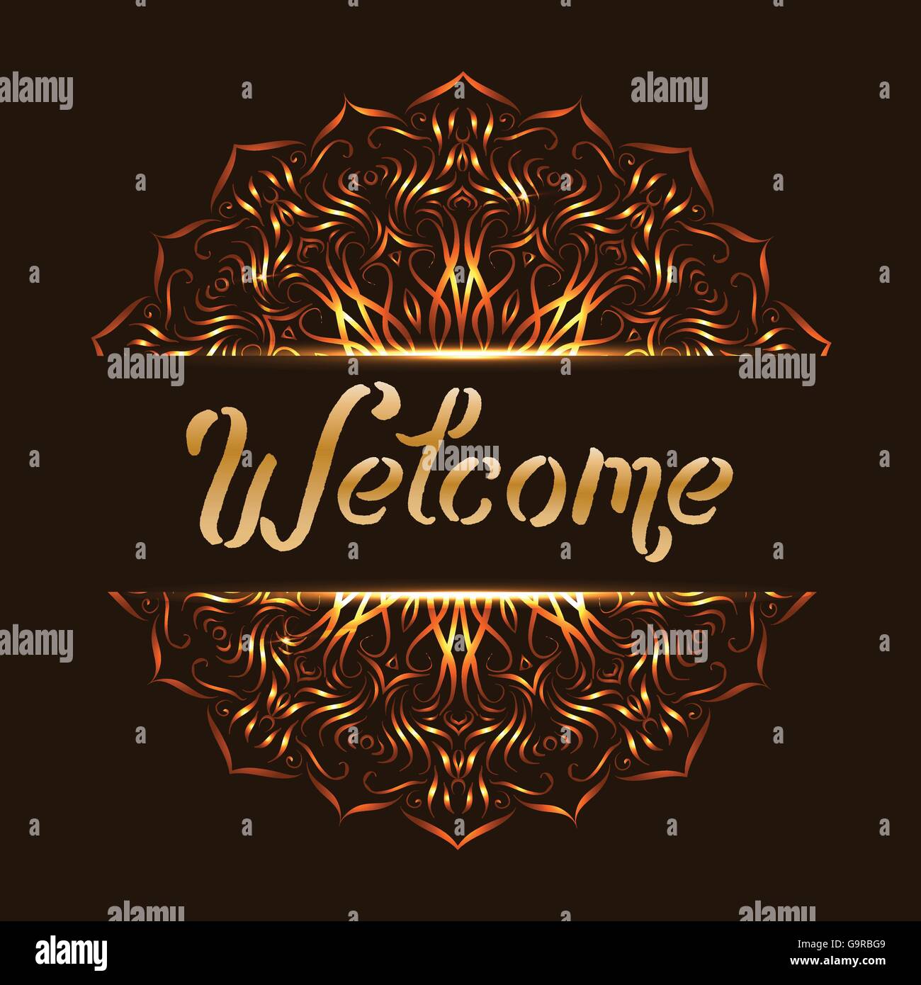 Welcome with mandala design Stock Vector Image & Art - Alamy