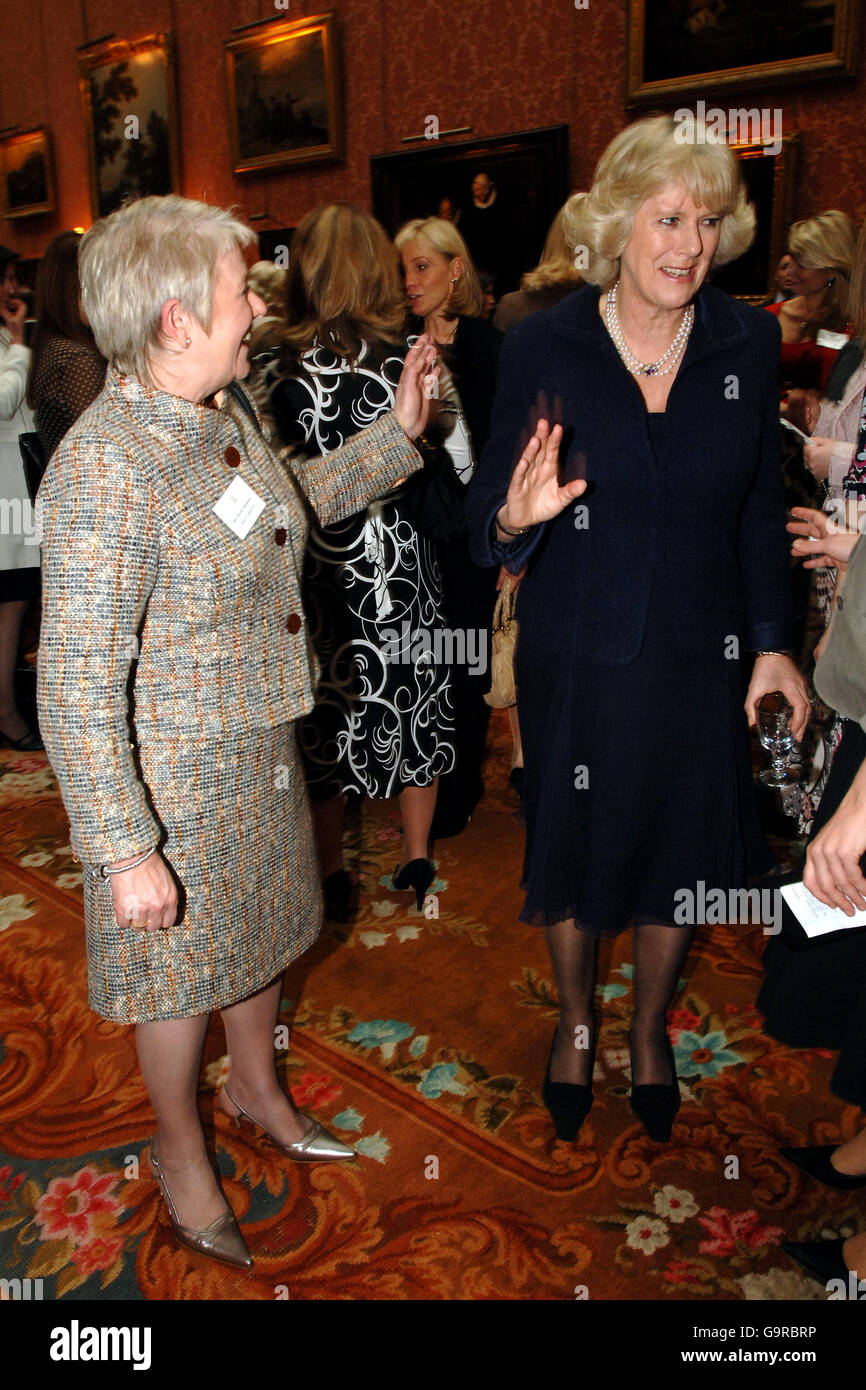 The Duchess of Cornwall (l) meets Mrs Dianne Thompson of the Camelot ...