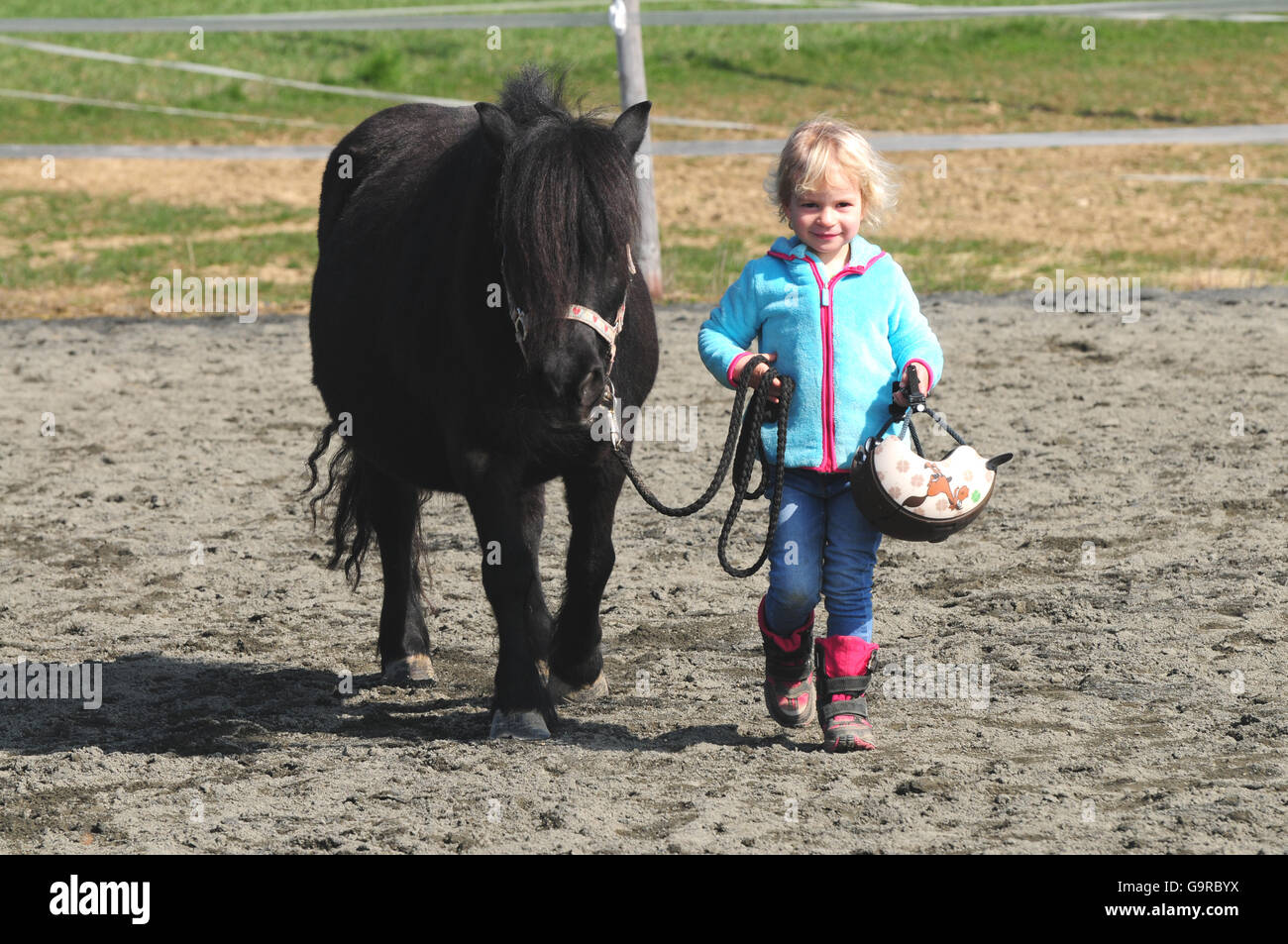 Shetland pony child in riding hi-res stock photography and images - Alamy