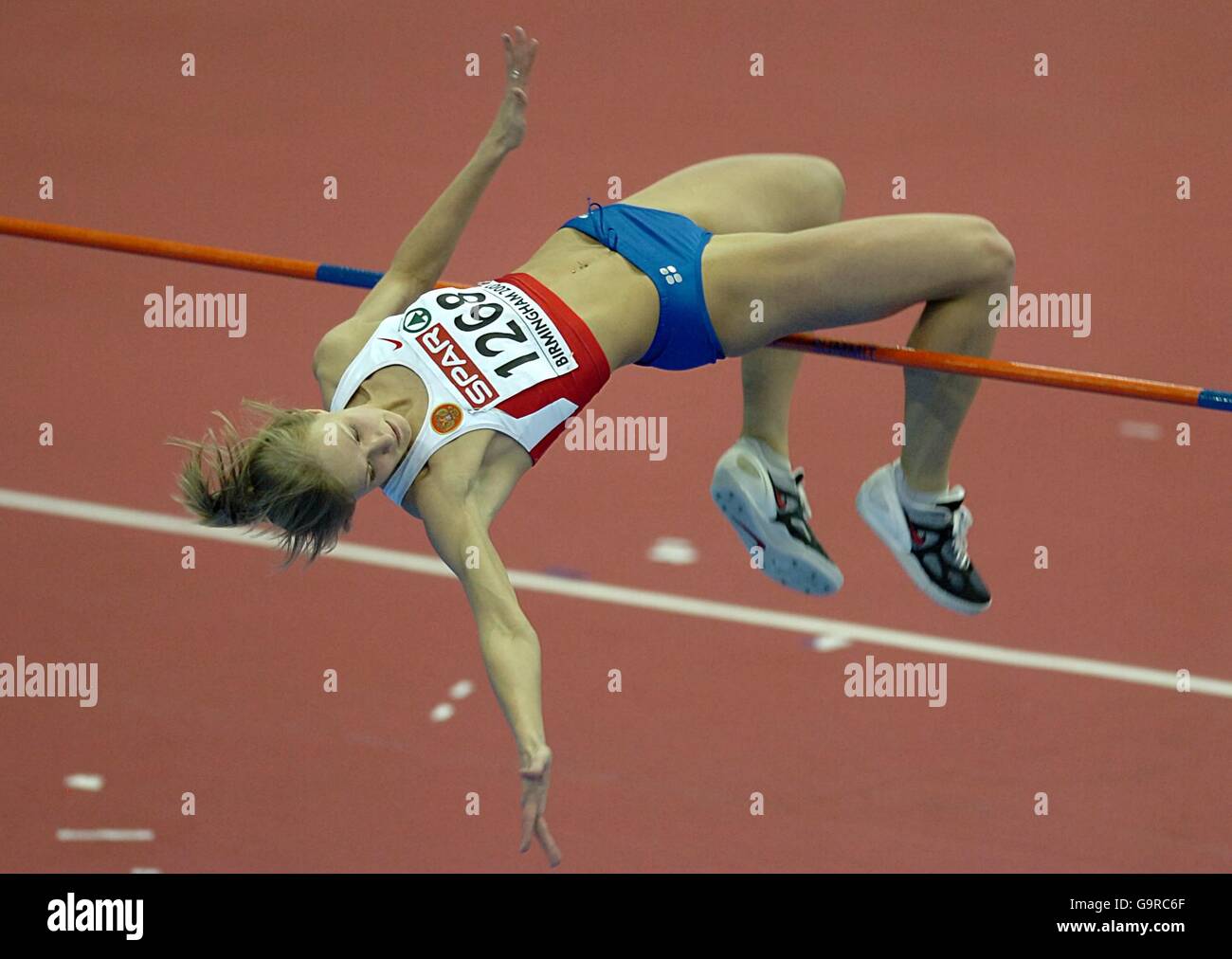 Russias anna bogdanova in action during the pentathlon high jump hi-res ...