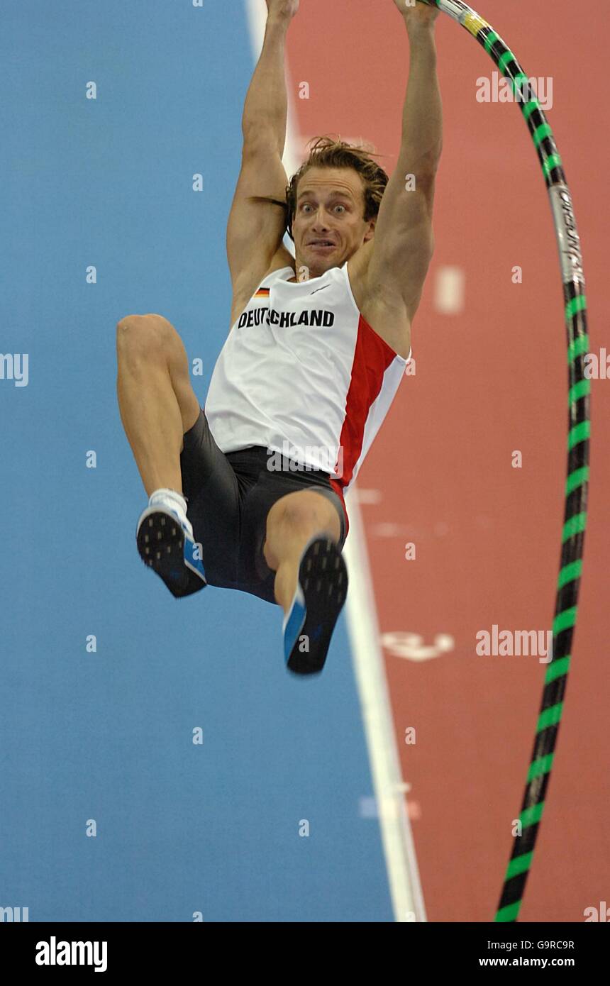 Germanys danny ecker in action during the pole vault hi-res stock ...
