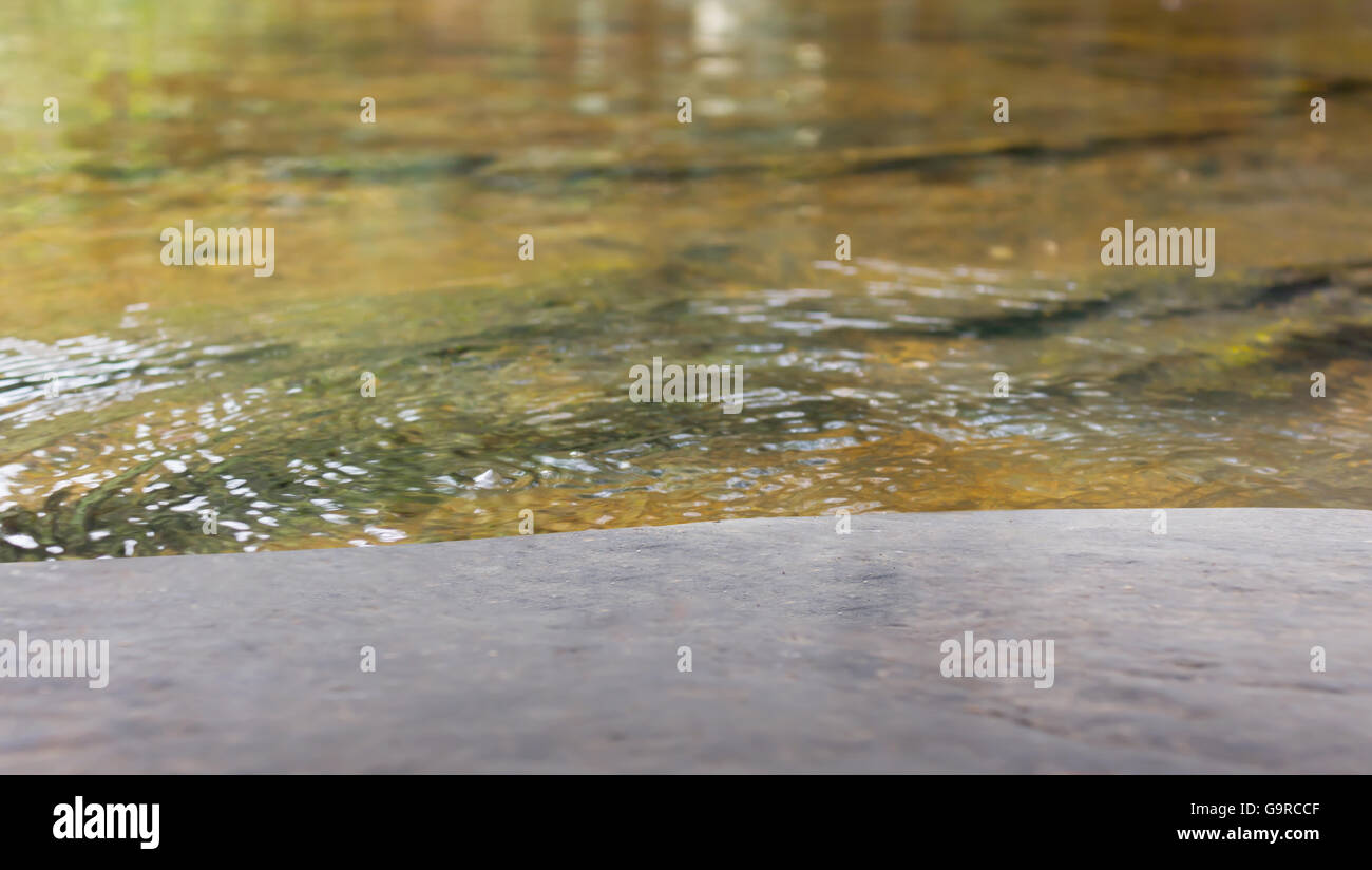 Empty blank space area of rock floor ,top surface of rock at waterfall ...