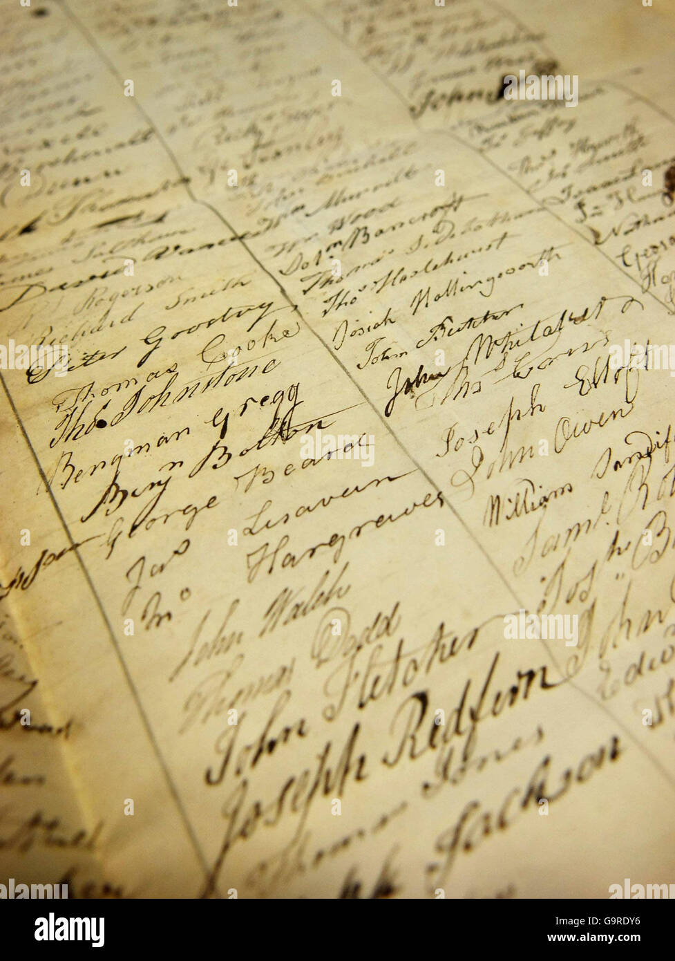 18th-century Parliament papers on show Stock Photo - Alamy