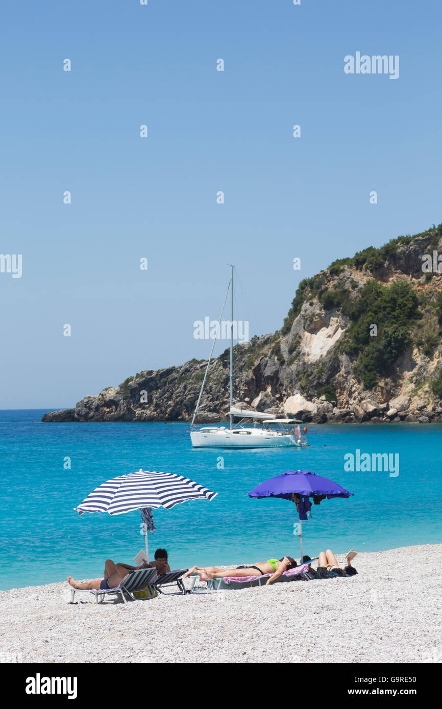 Albania. Livadhe (or Livadhi) beach near Himare Stock Photo - Alamy