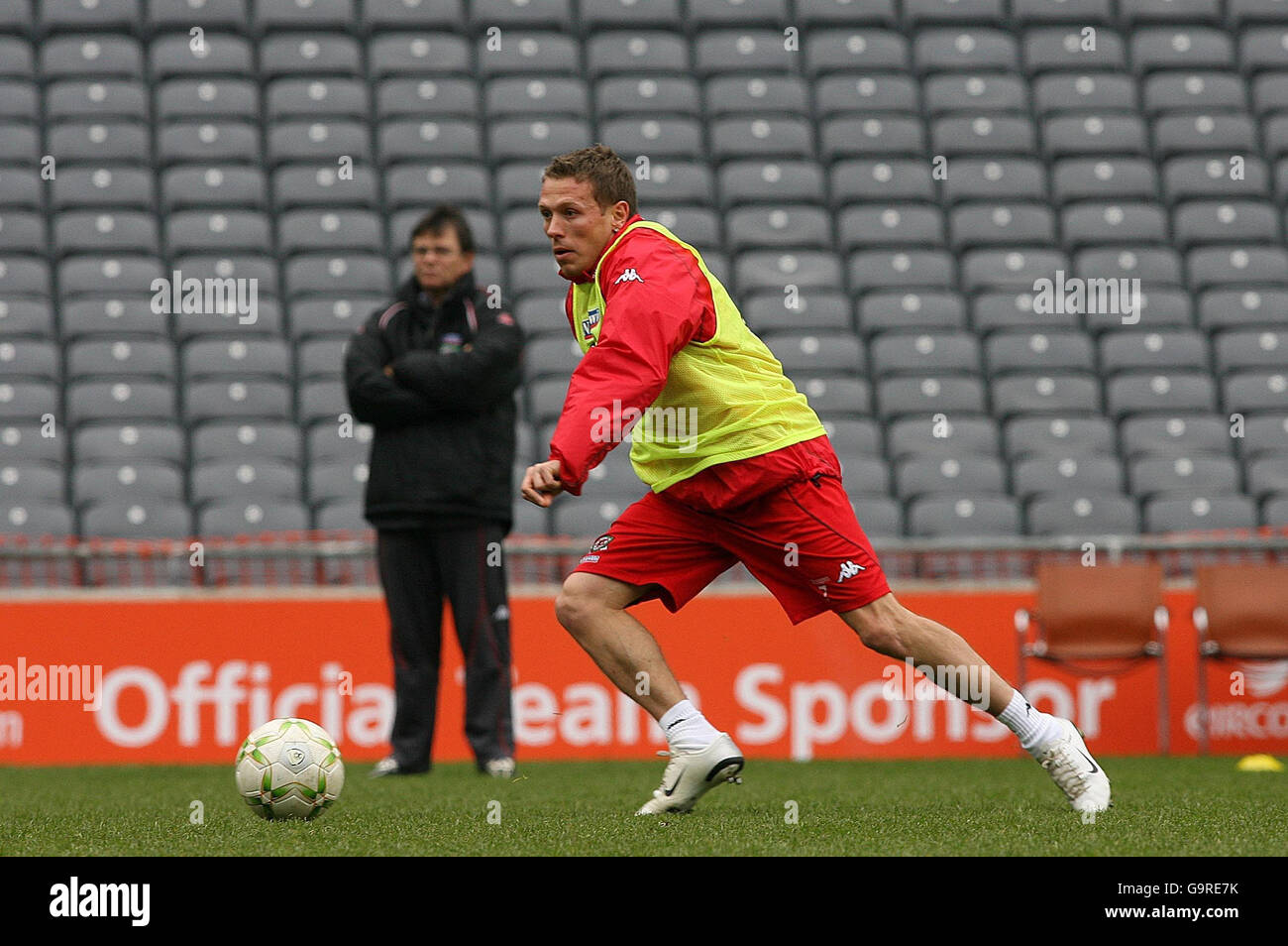 Wales forward Craig Bellamy during a training session at Croke Park ...