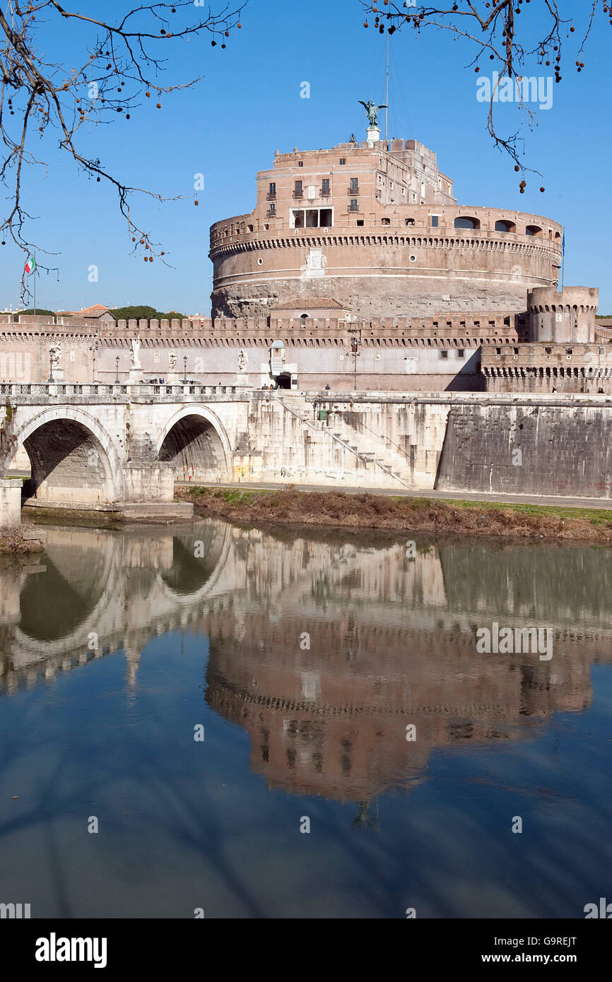 Saint Angel Castle, Saint Angel Bridge, Rome, Lazio, Italy / Castel Sant' Angelo, Castle of the ...