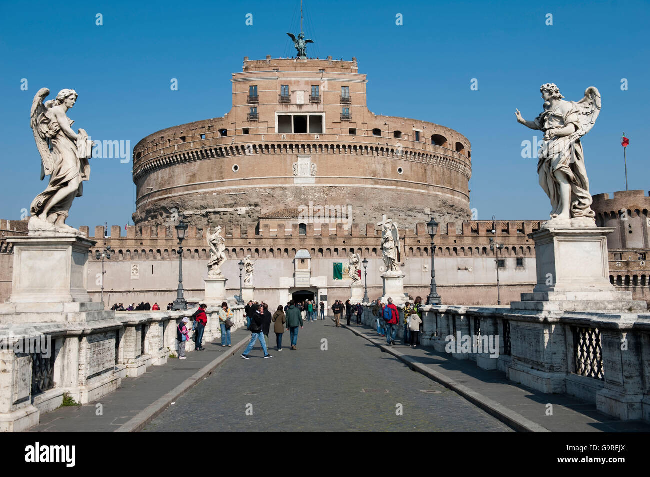 Saint Angel Castle, Saint Angel Bridge, Rome, Lazio, Italy / Castel Sant' Angelo, Castle of the ...
