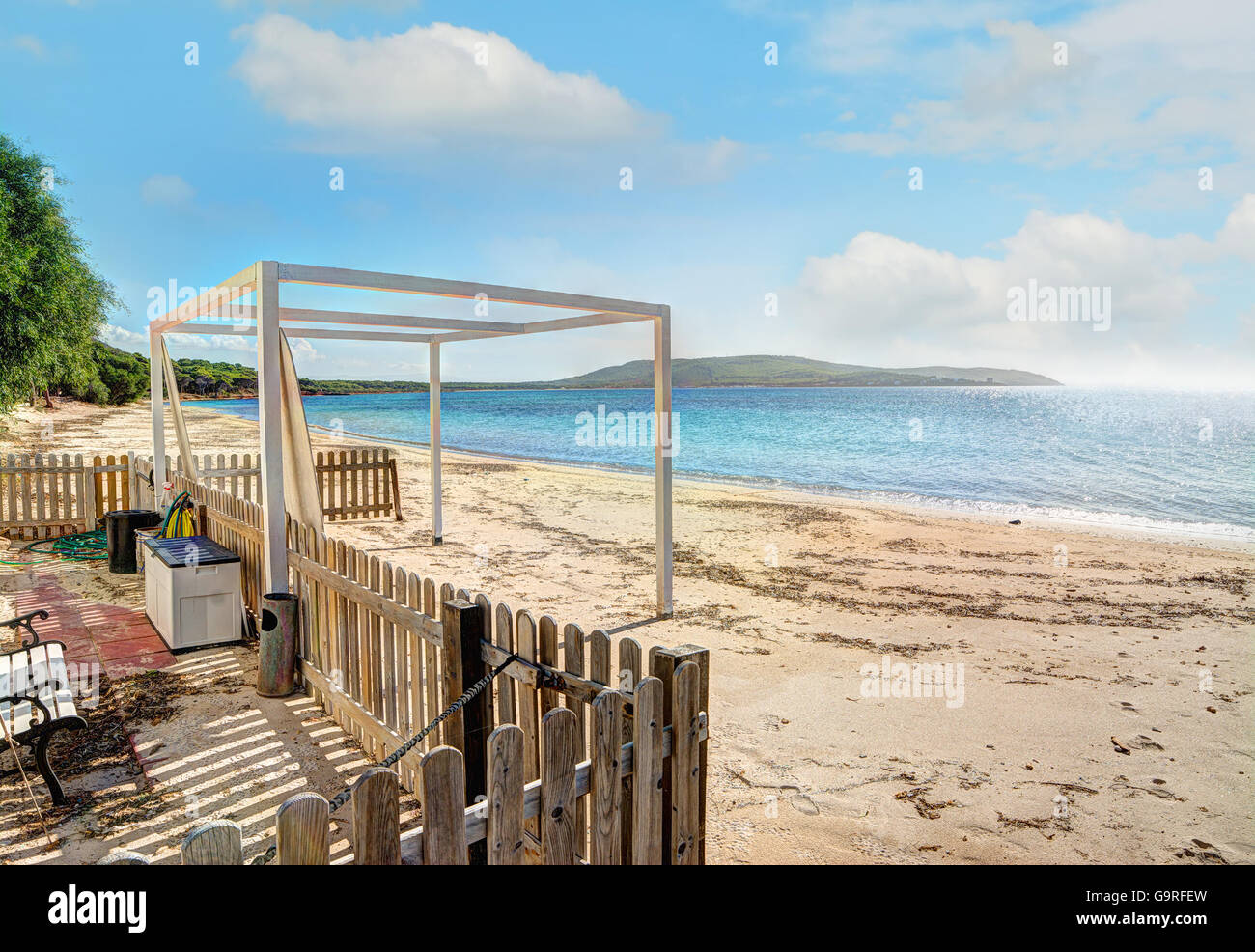 Mugoni beach shoreline under a cloudy sky Stock Photo - Alamy