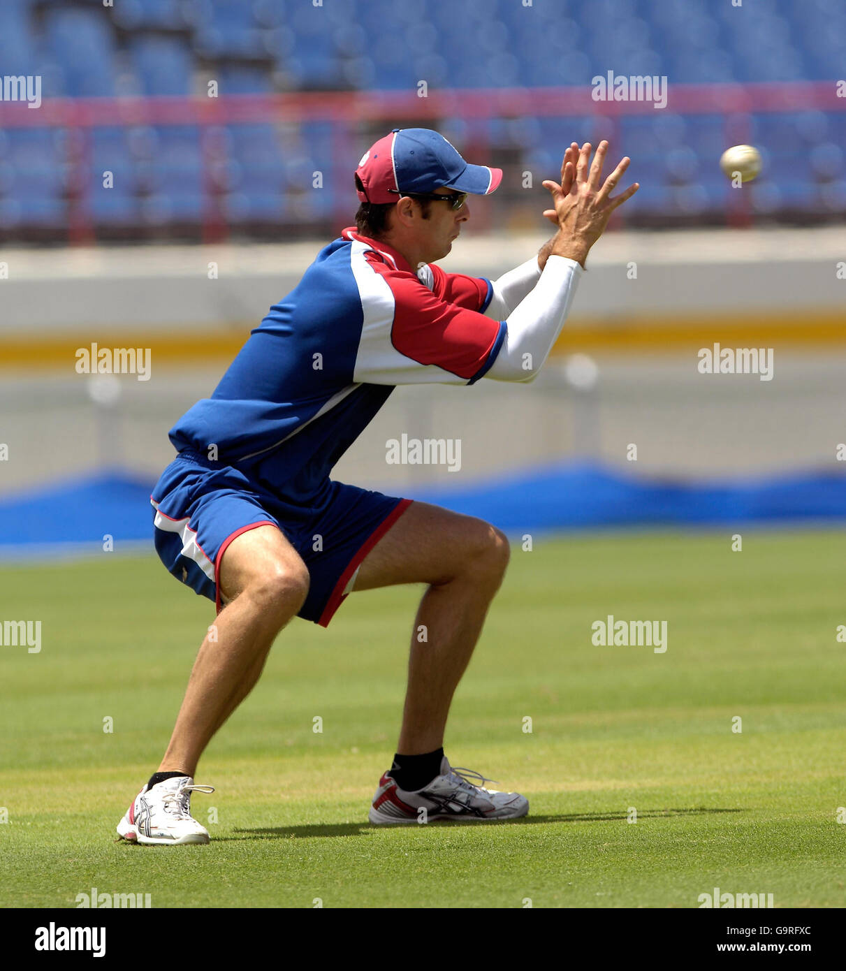 England cricket captain Michael Vaughan in action during a team net ...